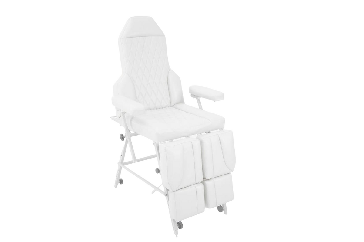 Педикюрное кресло-кушетка с регулировкой высоты Оптимал Плюс IncWell белое