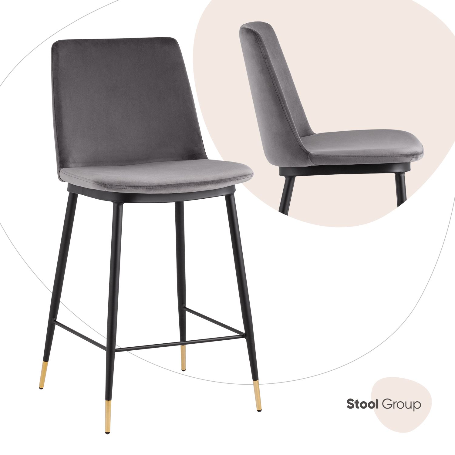 Полубарный стул Stool Group Мелисса FDC9055C_DARK_GREY_FUT-81, темно-серый