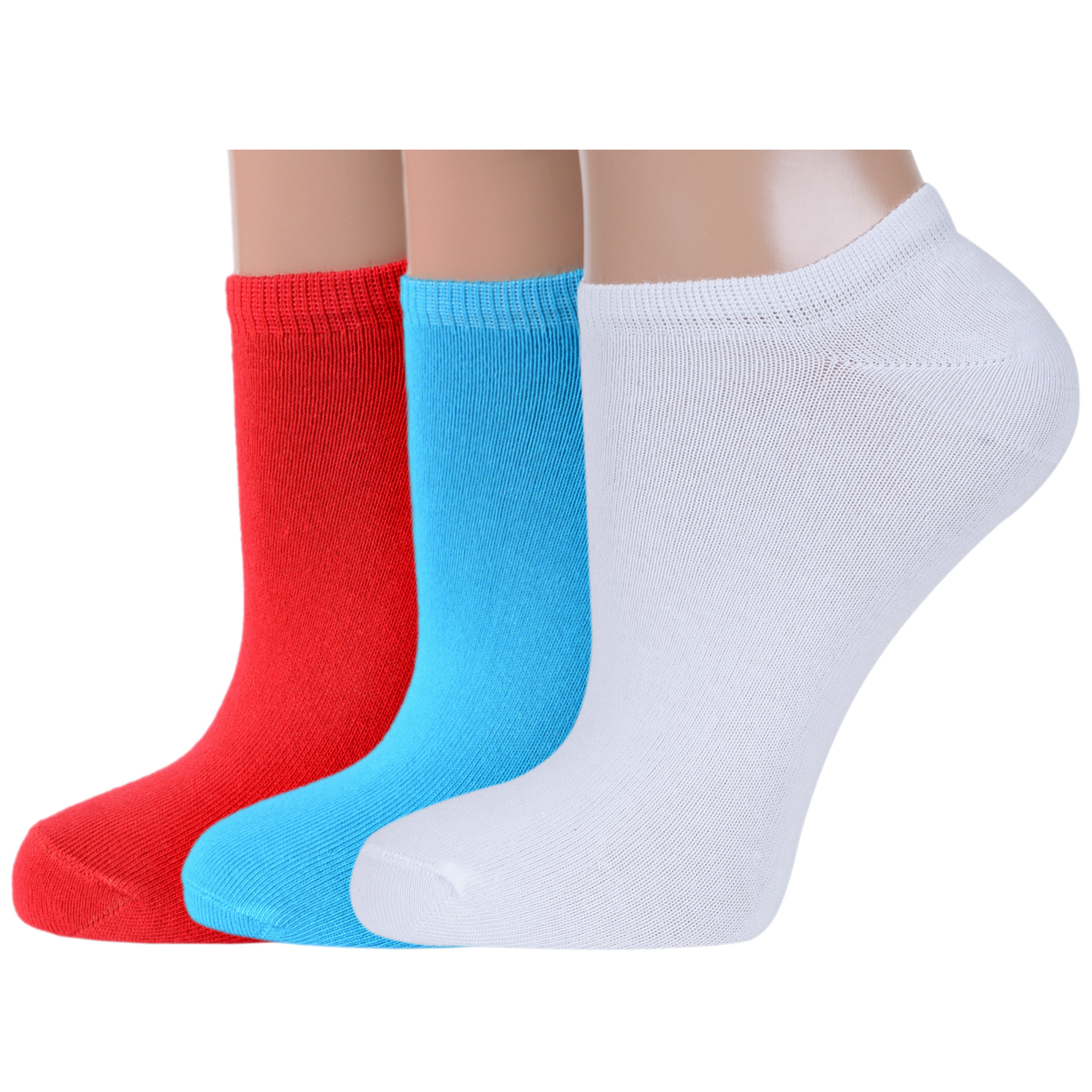 Комплект носков женских ХОХ 3-G-3R7 белых; бирюзовых; красных 25