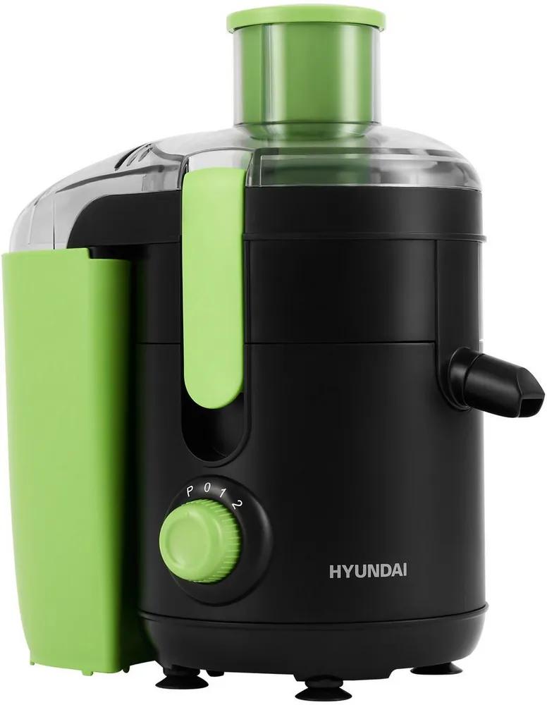 Соковыжималка центробежная Hyundai HY-JE1625 500Вт рез.сок.:400мл. черный/зеленый