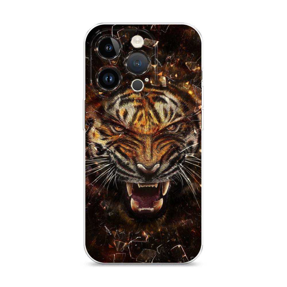 Чехол на Apple iPhone 14 Pro "Тигр осколки"