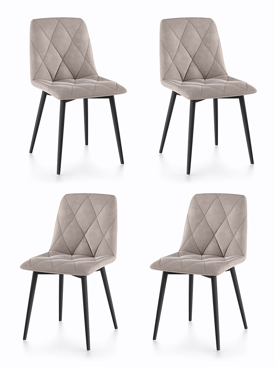 Комплект стульев для кухни DecoLine Ричи 4шт., черный/бежевый