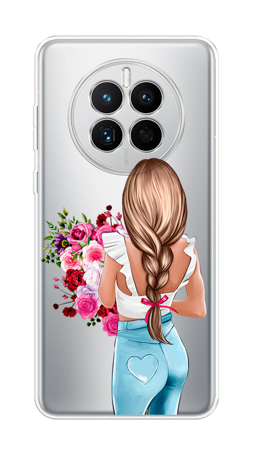 Чехол на Huawei Mate 50 "Девушка с цветами"