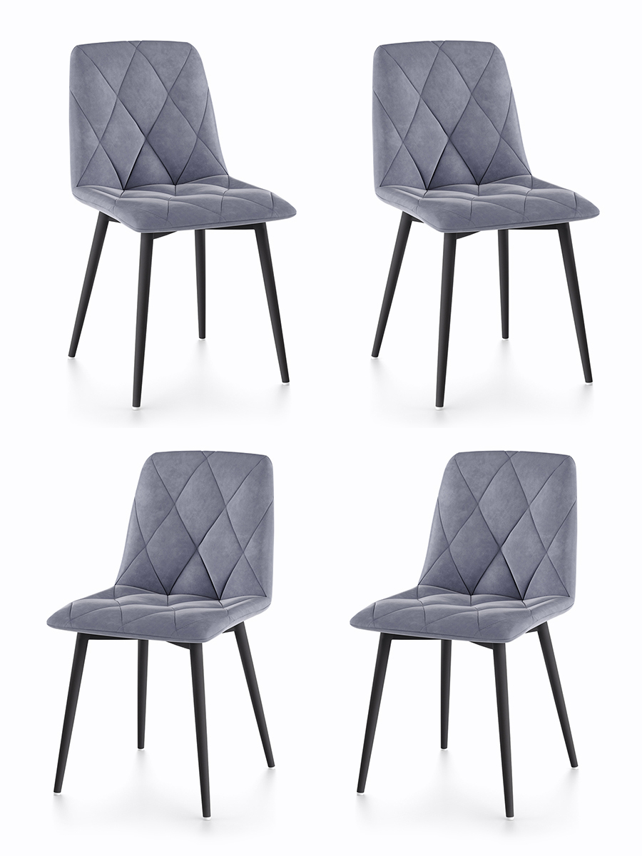 Комплект стульев для кухни DecoLine Ричи 4шт., черный/серый