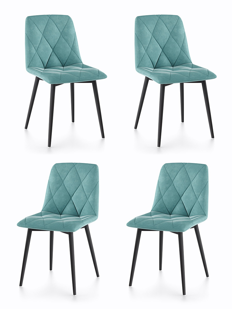 Комплект стульев для кухни DecoLine Ричи 4шт., черный/тиффани