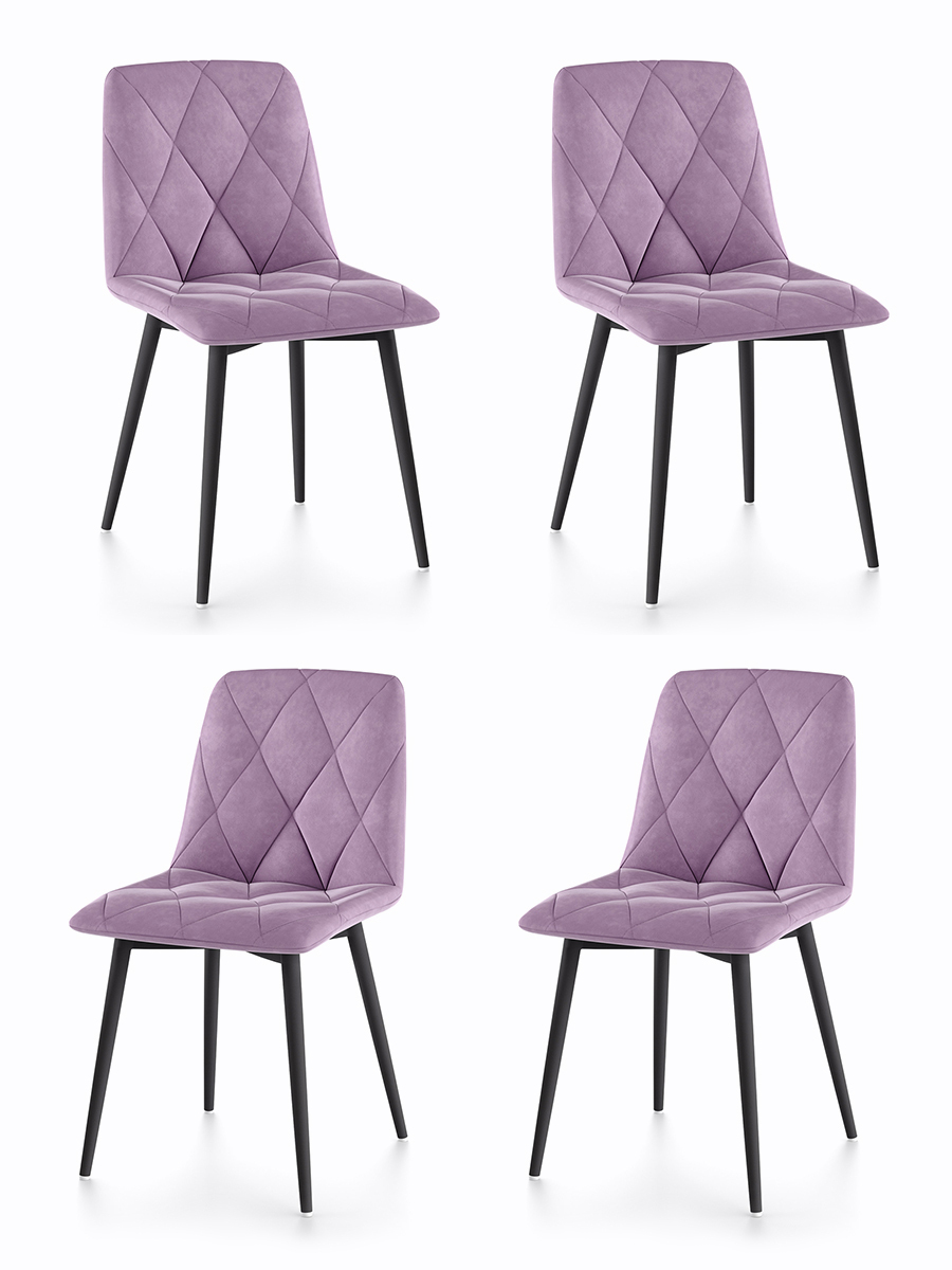 Комплект стульев для кухни DecoLine Ричи 4шт., черный/сирень