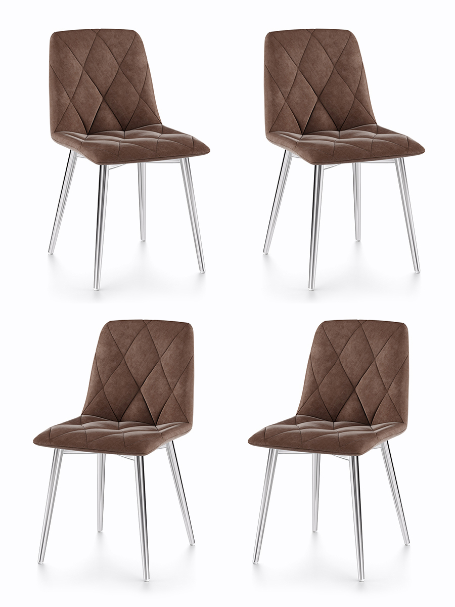 Комплект стульев для кухни DecoLine Ричи 4шт., хром/коричневый