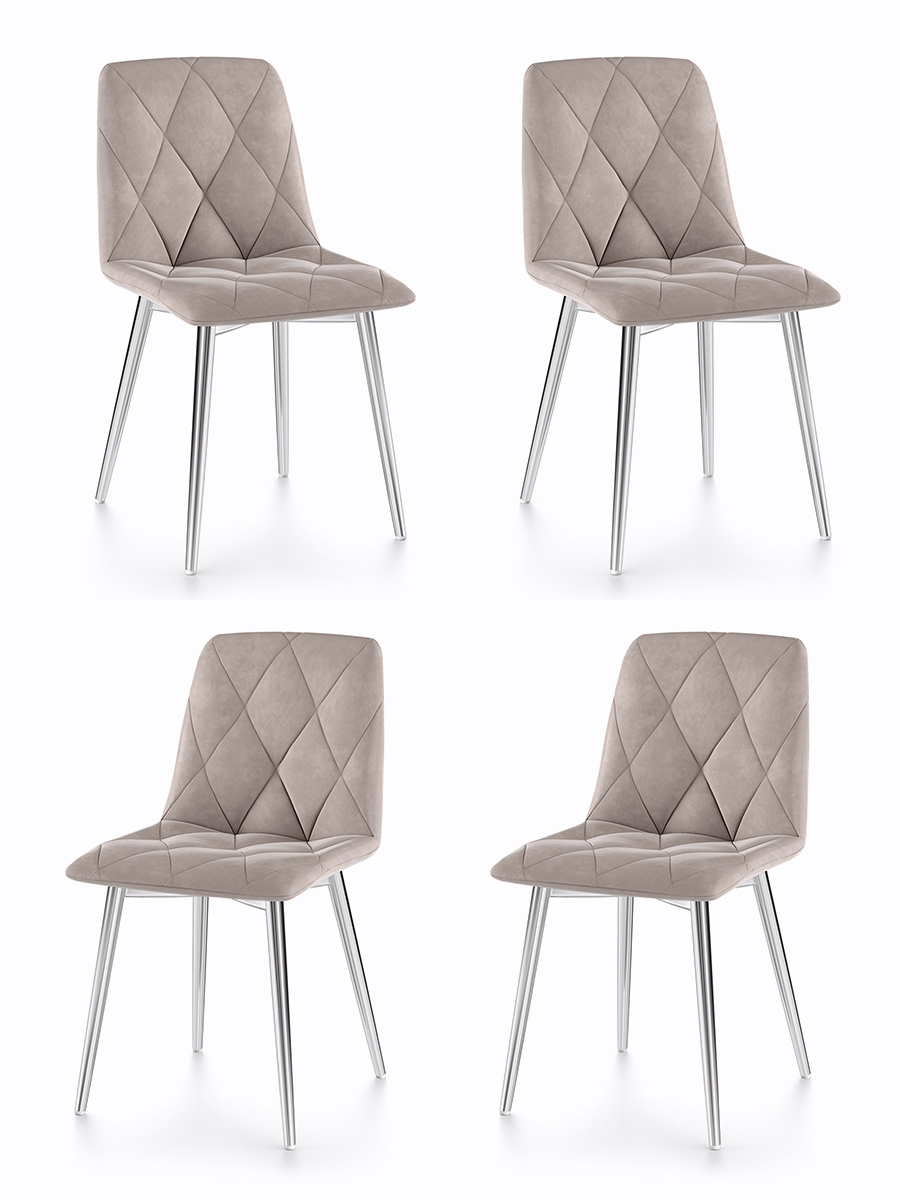 Комплект стульев для кухни DecoLine Ричи 4шт., хром/бежевый
