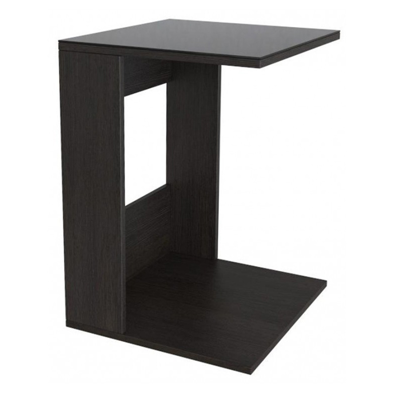 Журнальный столик Мебелик BeautyStyle 3 2297 45х45х61,5 см, венге/стекло чёрное