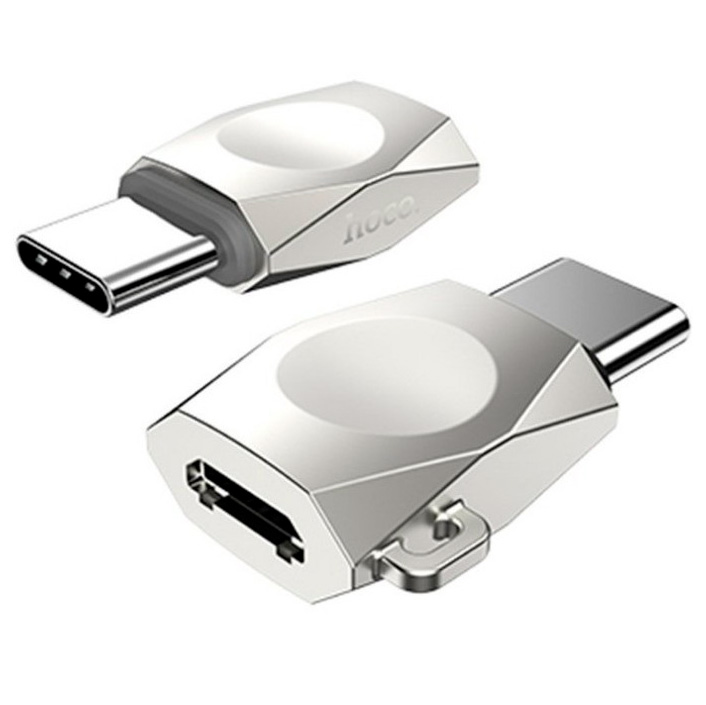 Переходник Hoco UA8 USB Type-C - micro USB Pearl Nickel