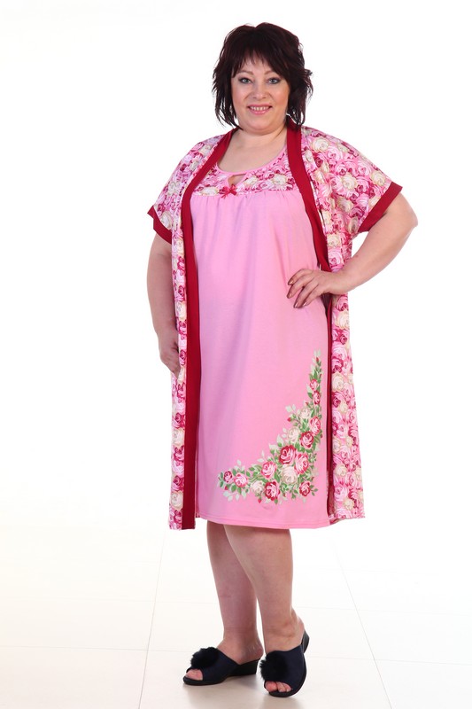 Комплект домашний женский Новое кимоно 3-107 розовый 44 RU