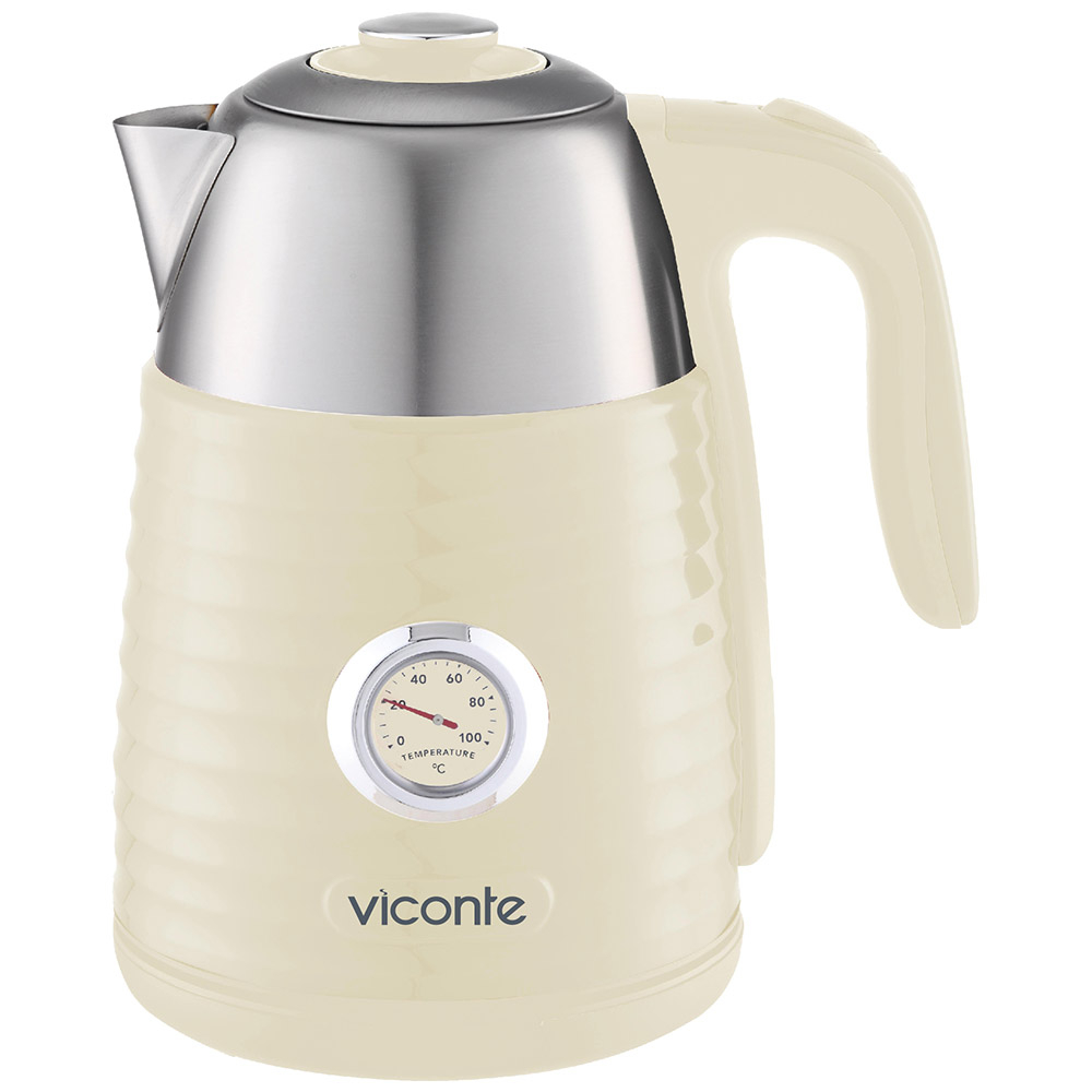Чайник электрический Viconte VC-3330 1.7 л бежевый, серебристый