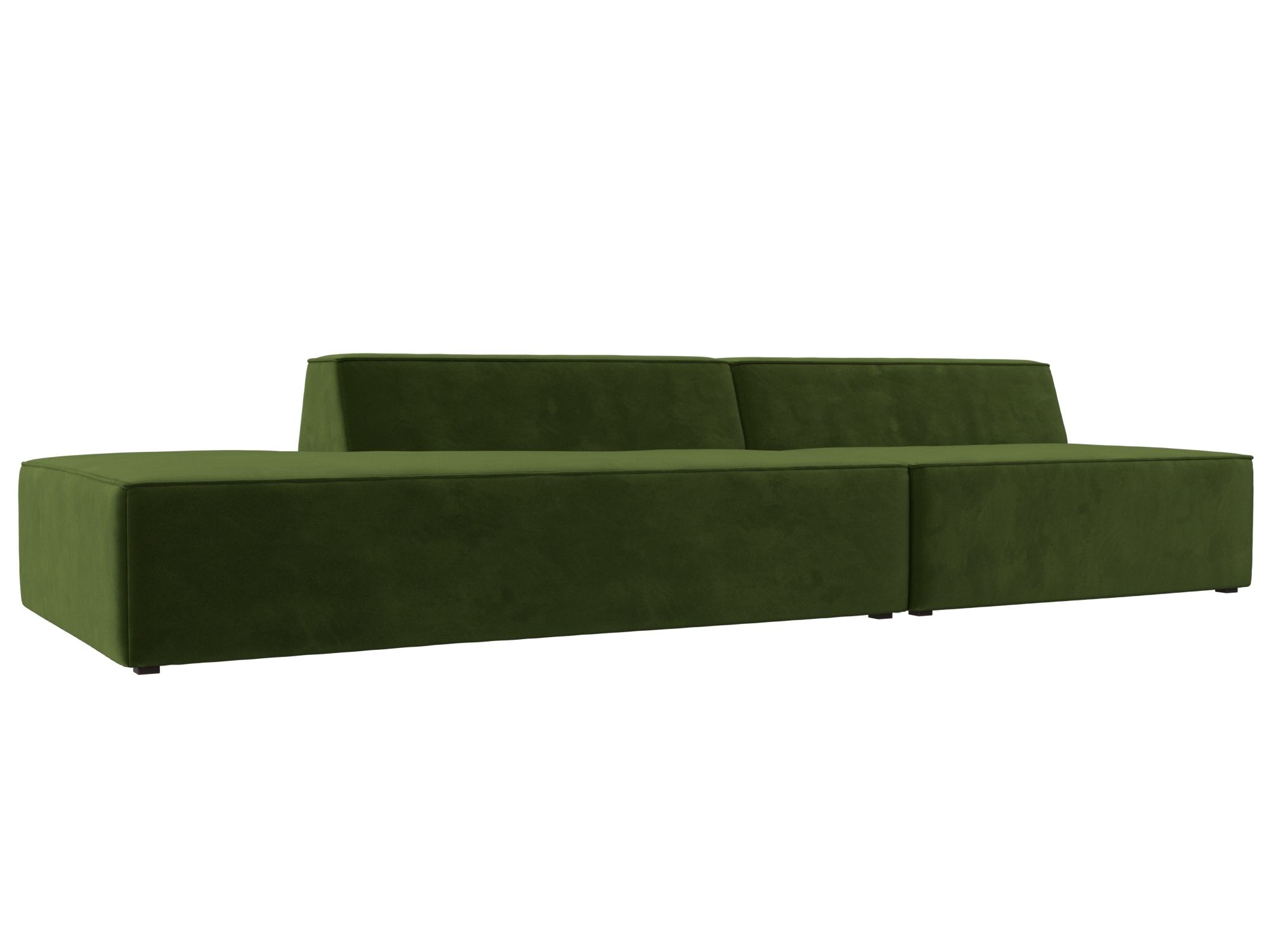 Прямой модульный диван Лига Диванов Монс Модерн левый 280х110х70 см, зеленый