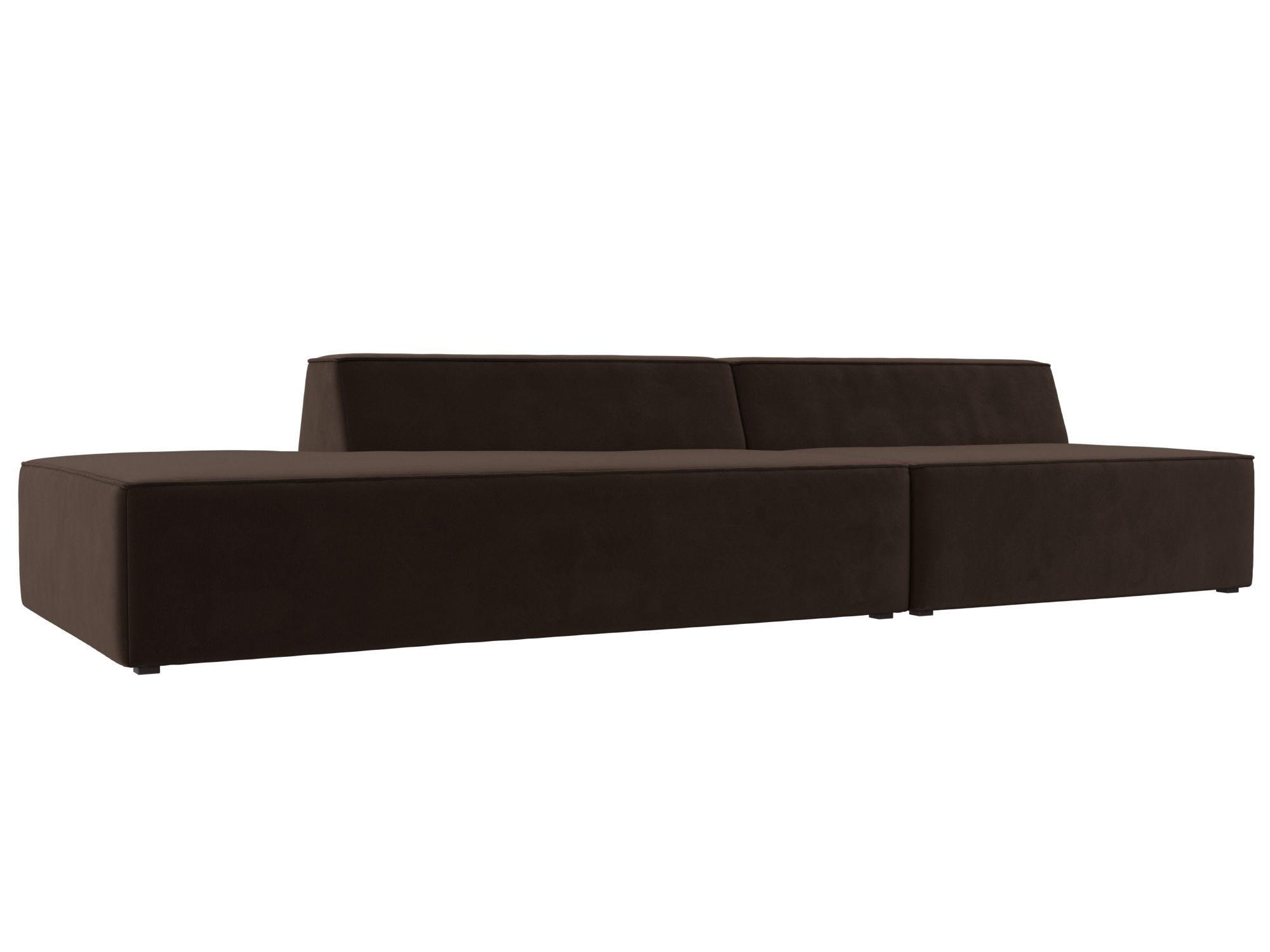Прямой модульный диван Лига Диванов Монс Модерн левый 280х110х70 см, коричневый
