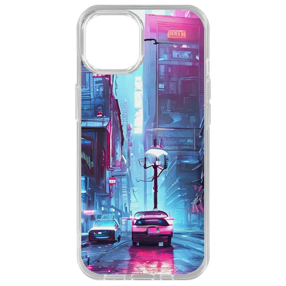 Чехол-накладка Krutoff Clear Case Киберпанк Улица для iPhone 14 Plus