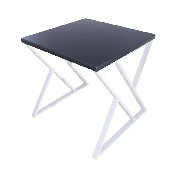 Стол кухонный Solarius Loft с Z-образными ножками 60x60х75, цвет антрацит, белые ножки