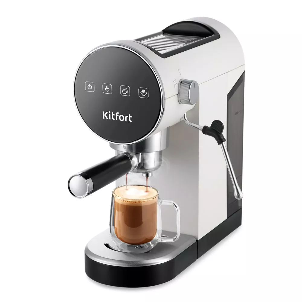 Рожковая кофеварка Kitfort КТ-7226 серый
