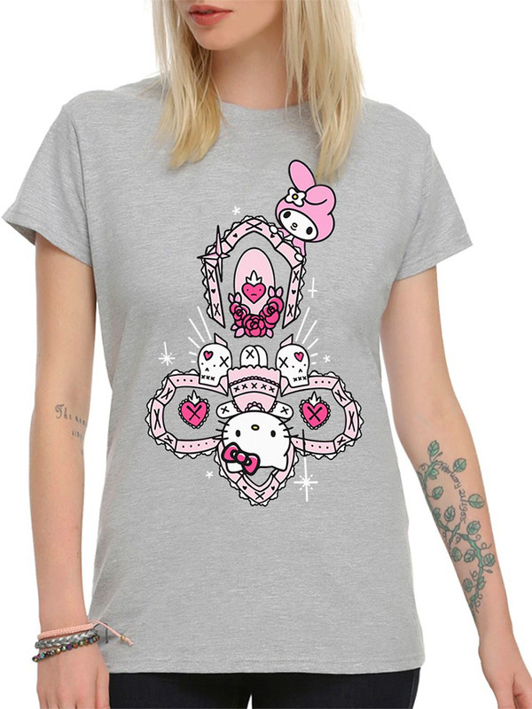Футболка женская DreamShirts Studio Hello Kitty / Хеллоу Китти / Аниме серая M