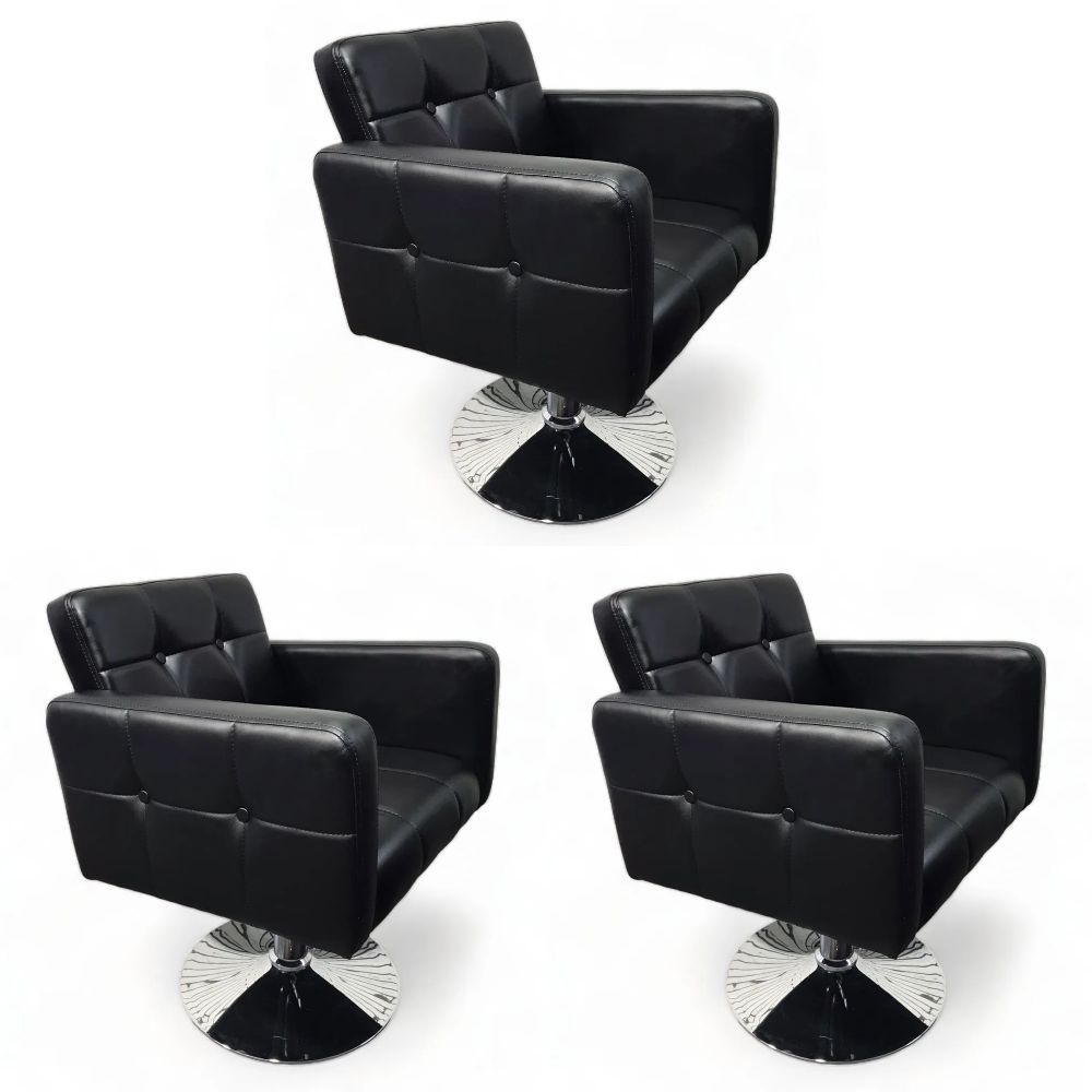 Парикмахерское кресло Аврора, Черный, 3 кресла
