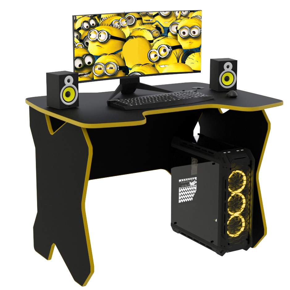 Компьютерный геймерский стол PROGamer Скай 110х72х75 черный/желтый