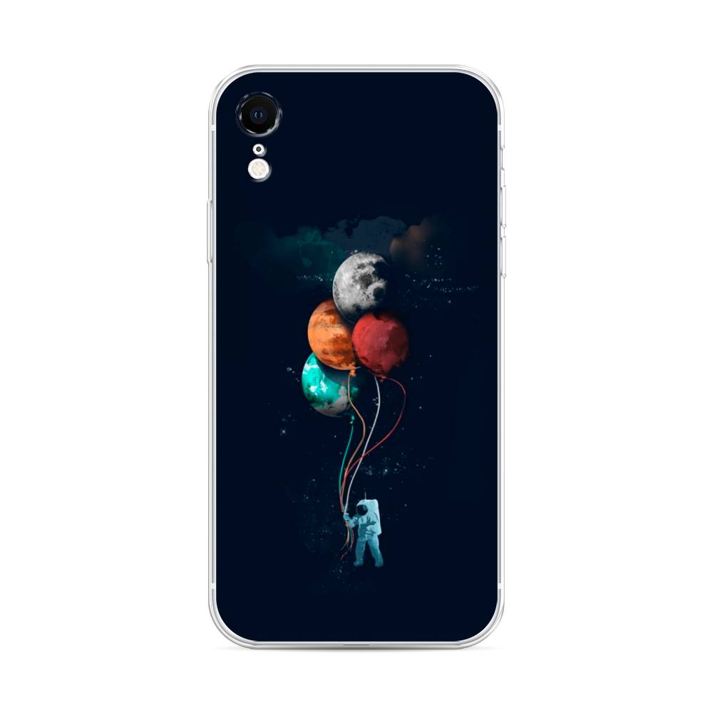 Чехол на Apple iPhone XR "Космонавт с шариками"