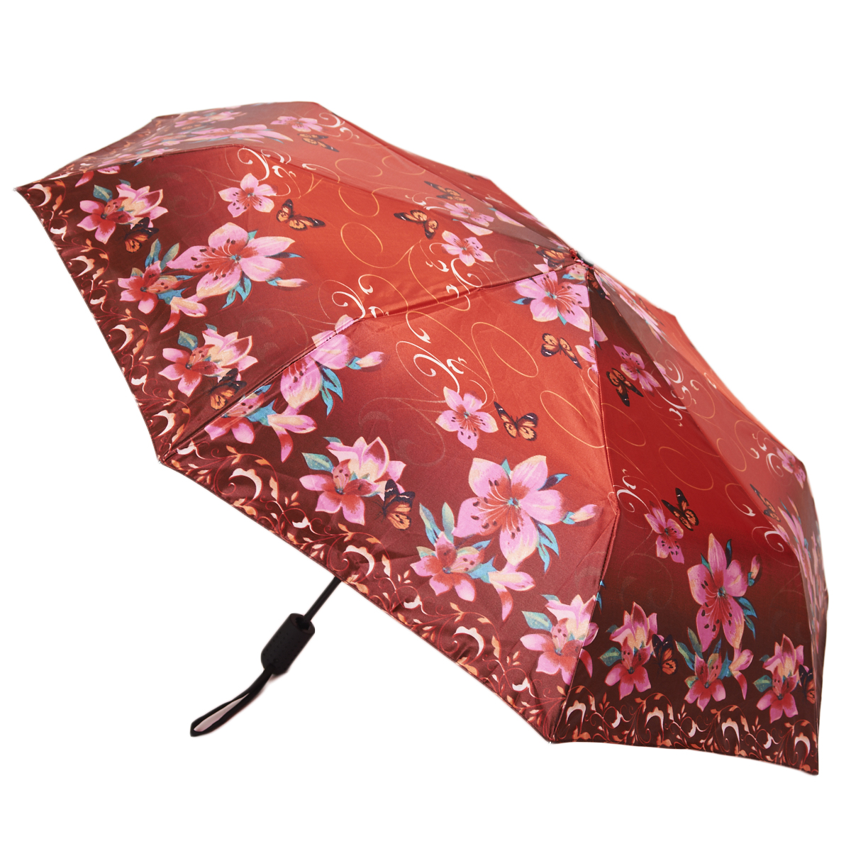 Зонт женский Zemsa 11310 красный/розовый