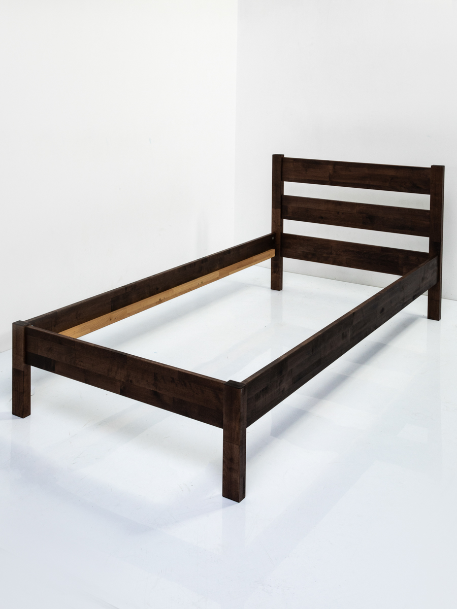 Односпальная кровать Вудгрупп Агата из массива березы, 90х200 см, палисандр