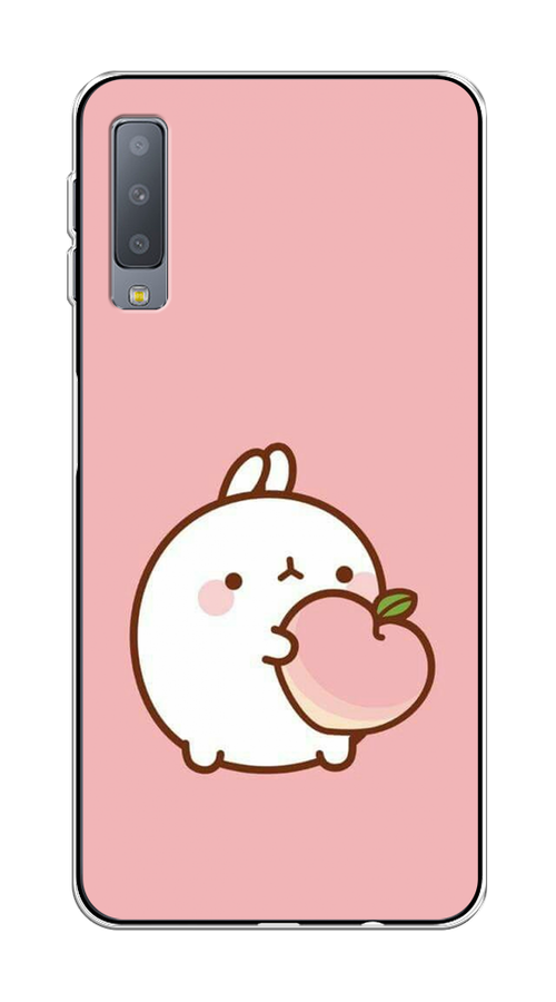 Чехол Awog  на Samsung Galaxy A7 2018 "Кролик с персиком"