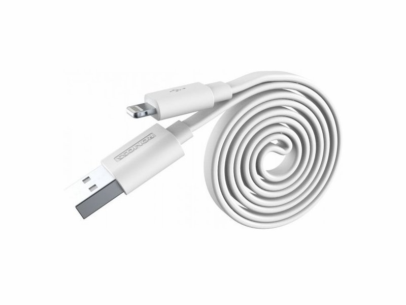 Кабель USB - Lightning Romoss CB12f-161-03 (плоский, белый)