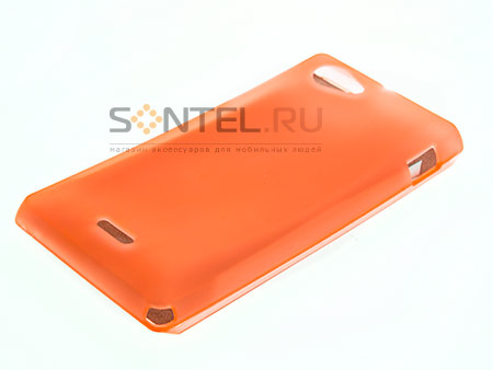 Силиконовый чехол для Sony Xperia J оранжевый в тех.уп.
