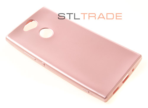 Силиконовый чехол TPU Case Металлик для Sony XA2 dual розовый