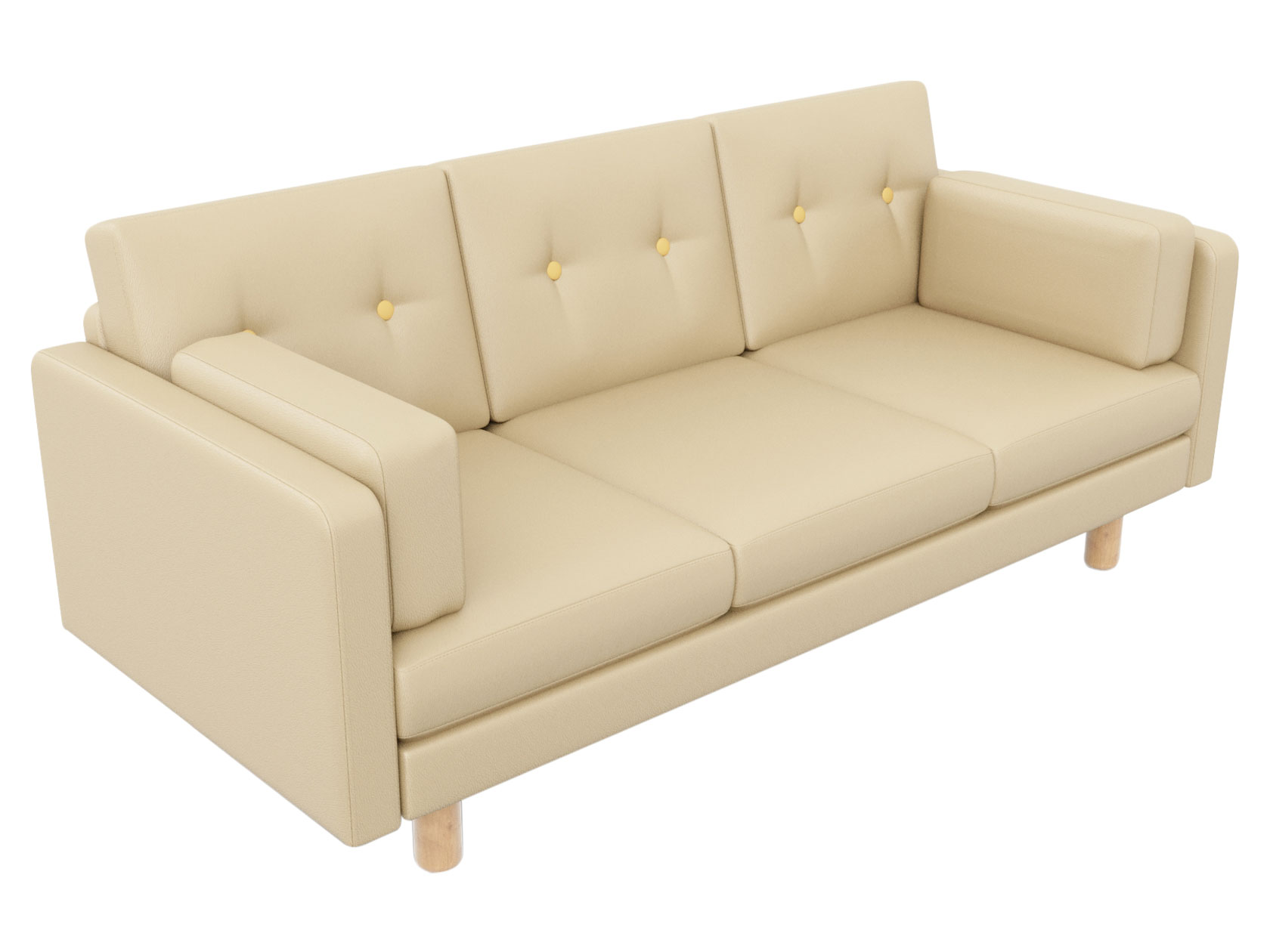 Прямой диван Первый Мебельный Ингвар Молочный, экокожа