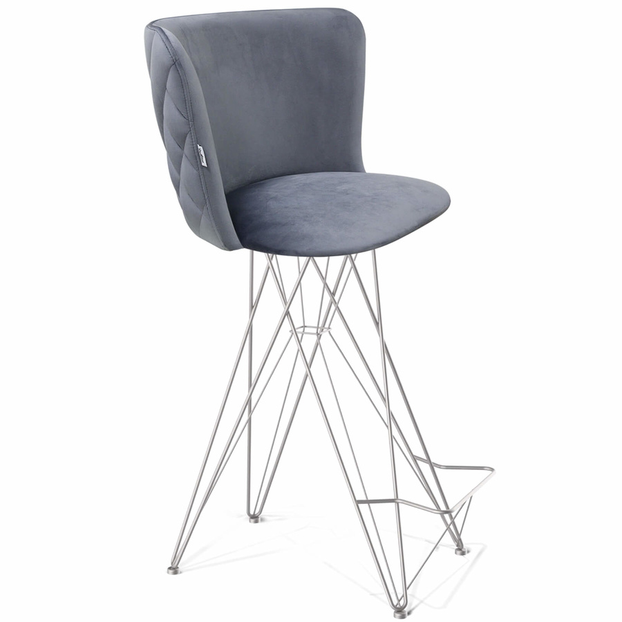 Барный стул Sheffilton 185166, хром лак/нейтральный серый