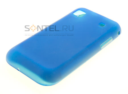 Силиконовый чехол для Samsung i9000/i9001 синий в тех.уп.