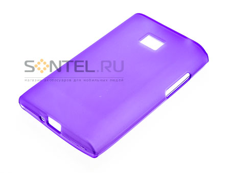 Силиконовый чехол для LG L3 фиолетовый в тех.уп.