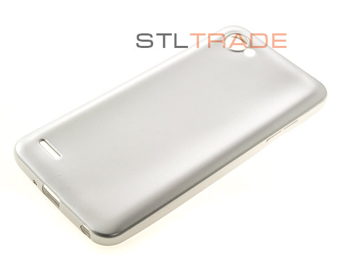 Силиконовый чехол TPU Case Металлик для LG Q6 серебро