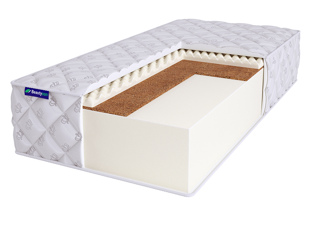 Матрас двуспальный BeautySon Roll FOAM 18 Cocos Sens Бесклеевой 145x185 22 см