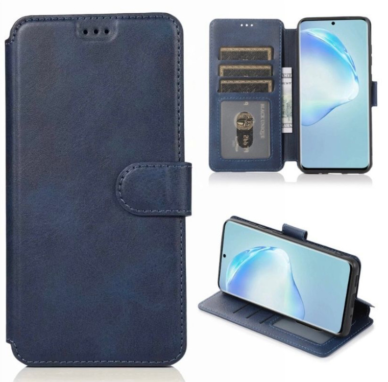 Чехол книжка подставка на Samsung Galaxy A50 / A50s / A30s кожаный флип на магнитах синий
