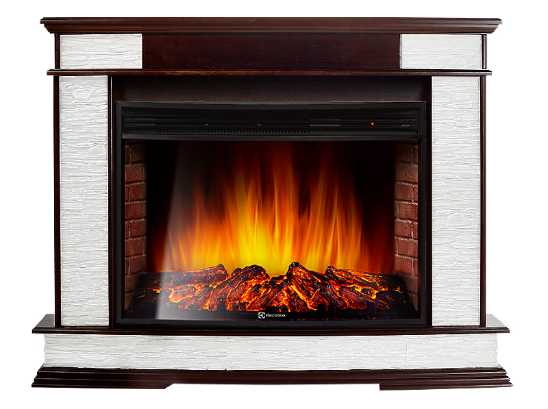 Электрокамин Electrolux Scala 30 сланец скалистый белый, темный дуб + EFP/P-3320RLS N