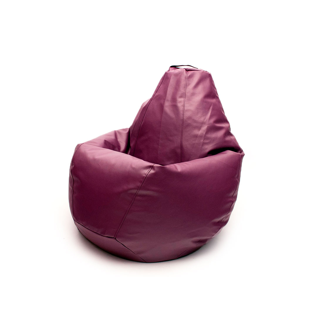 Кресло мешок WowPuff ГРУША экокожа большое 135 см, фиолетовый