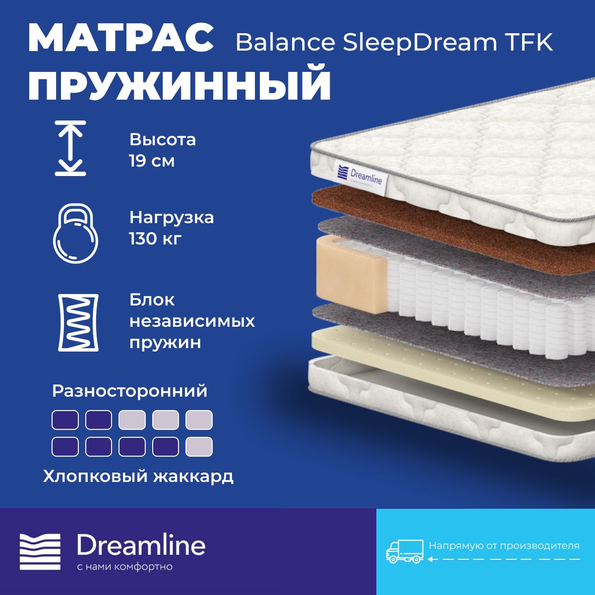 Матрас Dreamline Balance SleepDream TFK независимые пружины 160x200 см