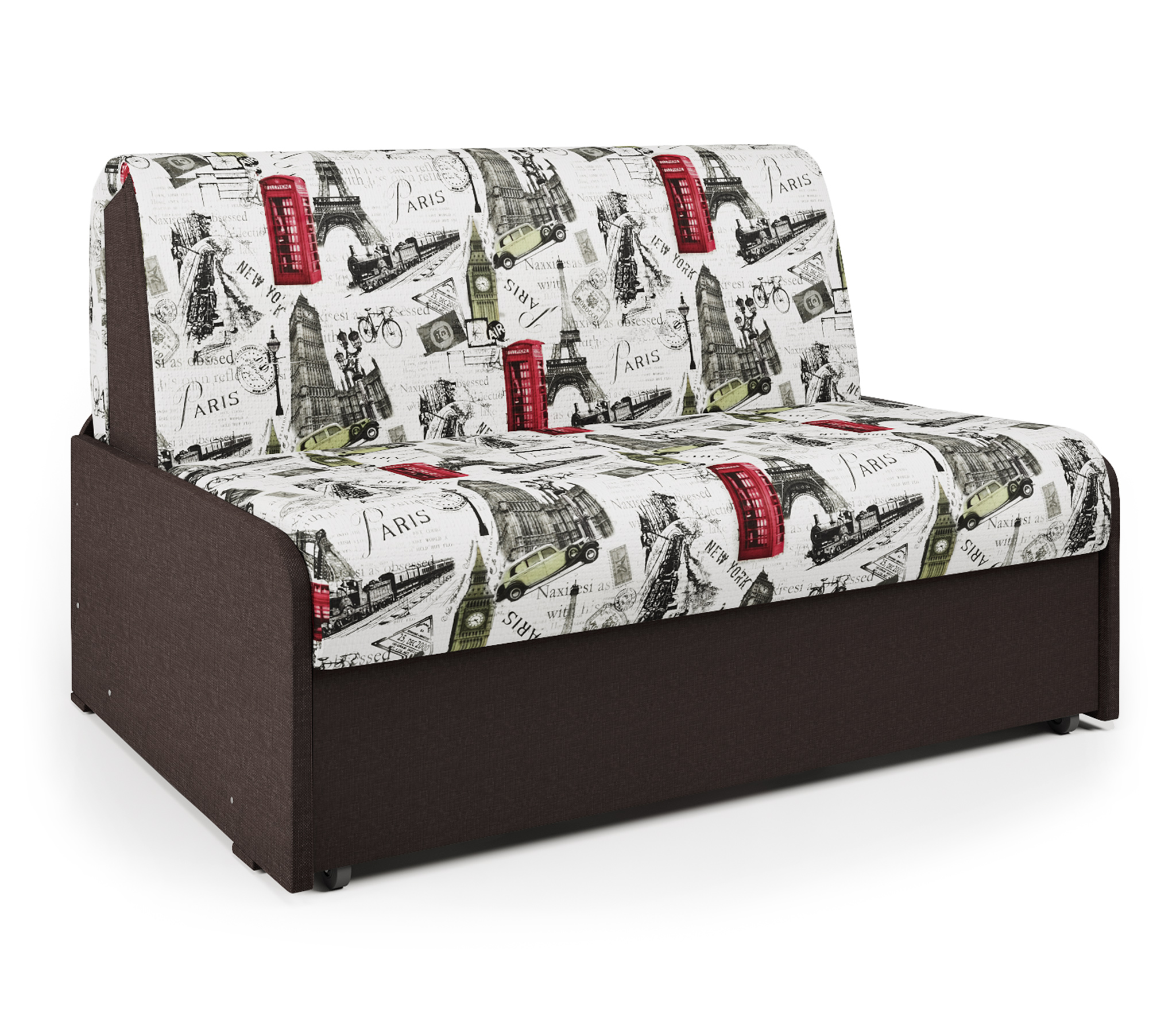 Диван кровать Шарм-Дизайн Коломбо БП 140 Париж и рогожка шоколад