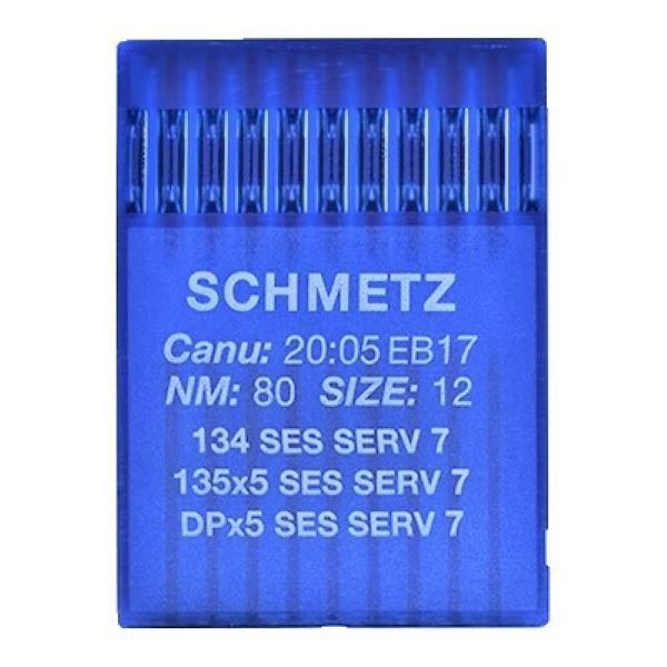 Иглы промышленные с толстой колбой Schmetz 134/DPx5 SES SERV7 80, 10 шт