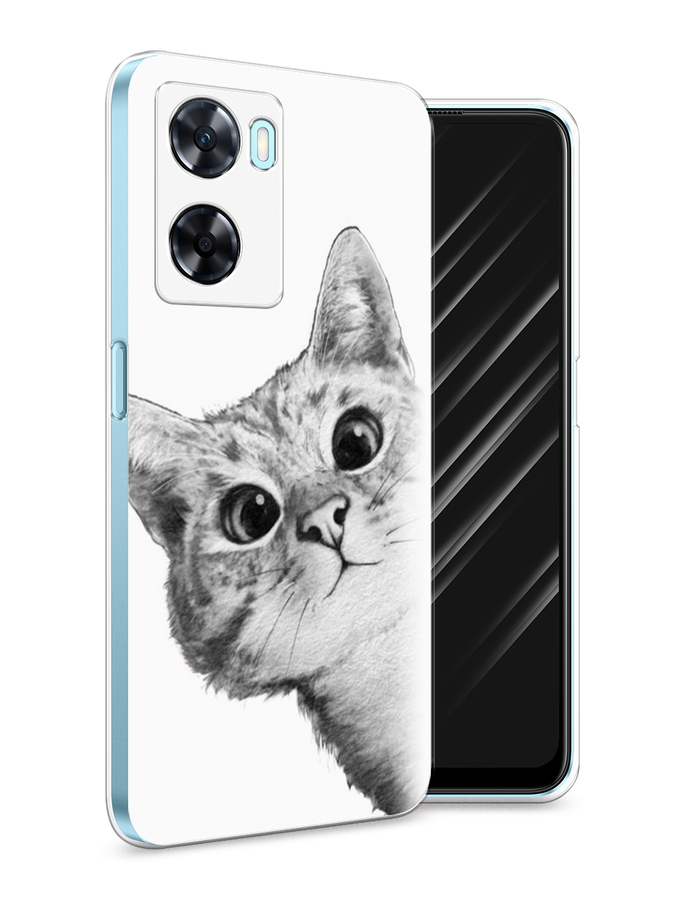 Чехол Awog на OnePlus Nord N20 SE "Кот рисунок черно-белый"