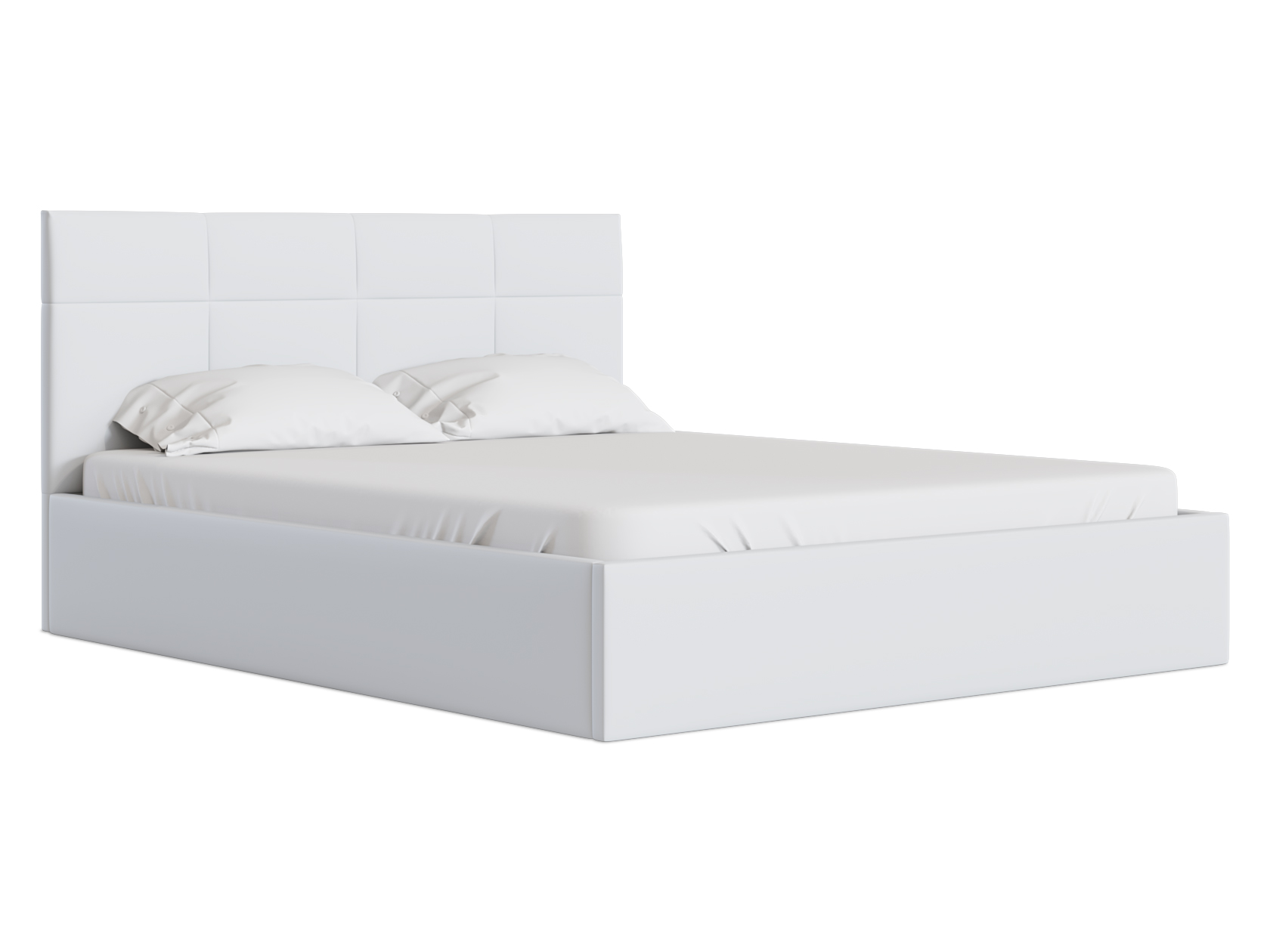 Кровать с подъемным механизмом Первый Мебельный Эмина Белый, экокожа    180х200 см
