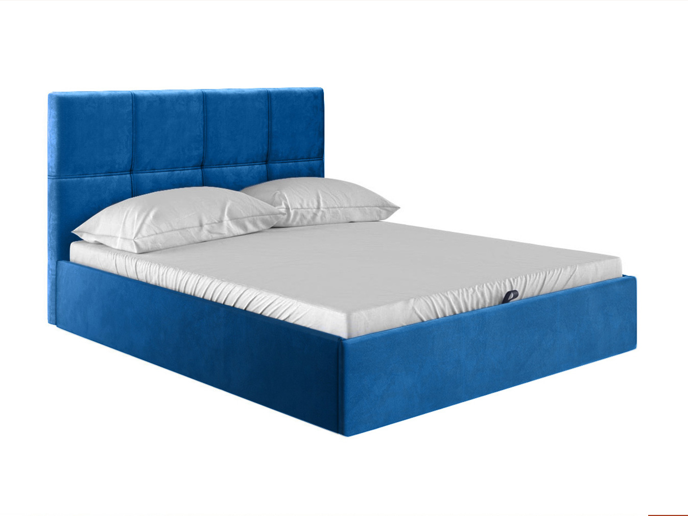 Кровать с подъемным механизмом Первый Мебельный Вивальди Ярко-синий, велюр 160х200 см