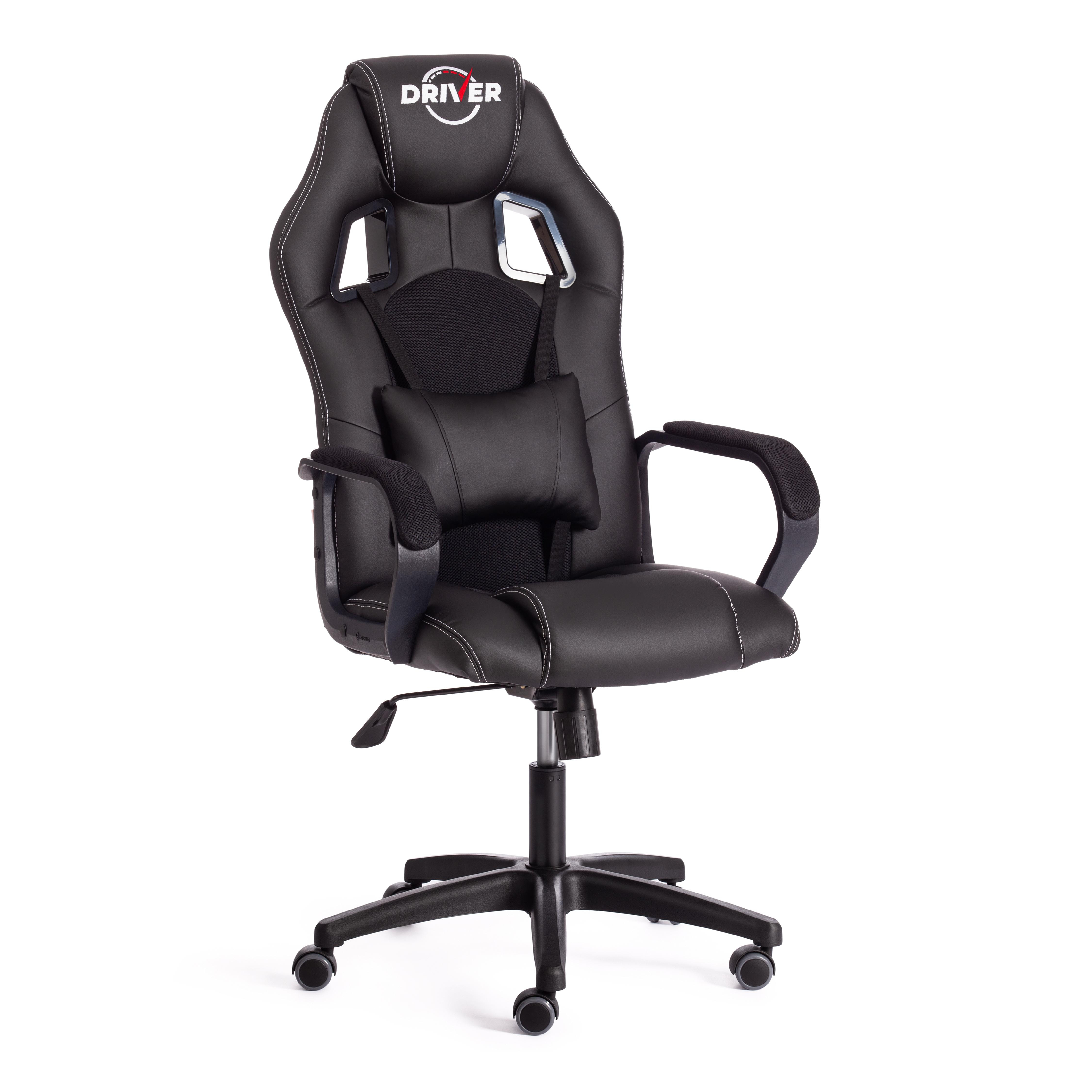 Кресло игровое компьютерное геймерское для пк Tetchair DRIVER черный кож/зам/ткань