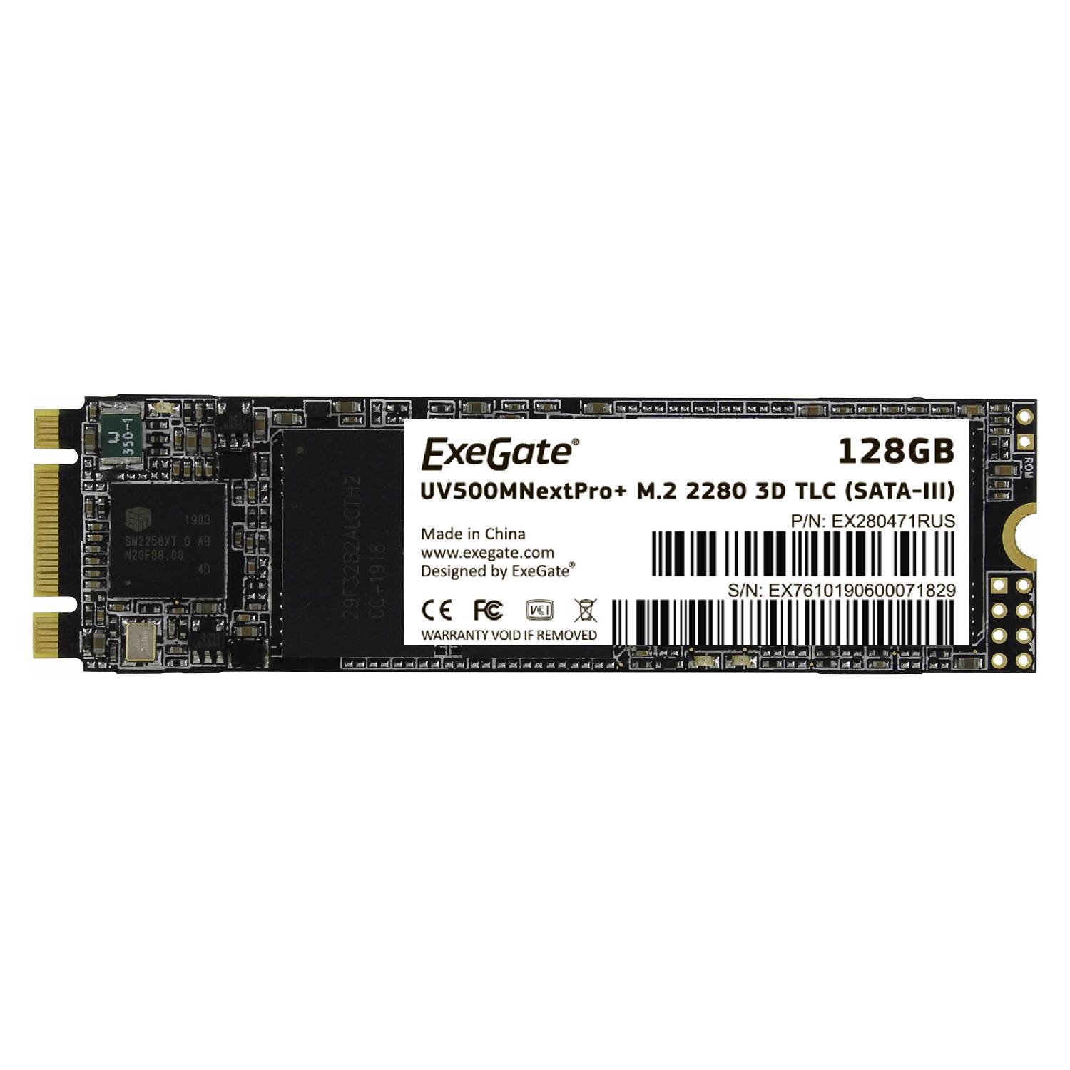SSD накопитель ExeGate NextPro+ UV500TS128 M.2 2280 128 ГБ (EX280461RUS)