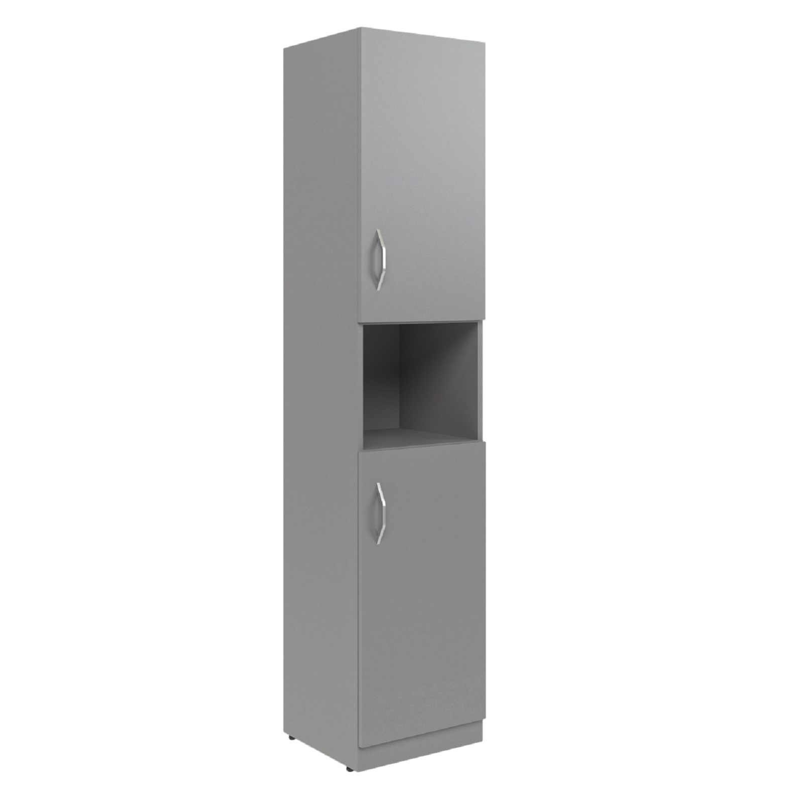Шкаф-стеллаж с дверцами узкий SKYLAND SIMPLE SR-5U.4(R), серый, 38.6х37.5х181.5