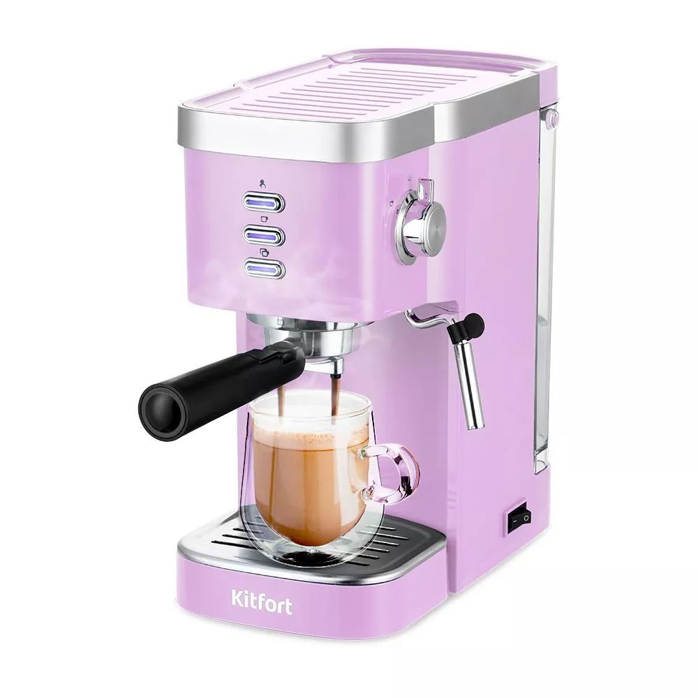 Рожковая кофеварка Kitfort КТ-7114-3 розовый
